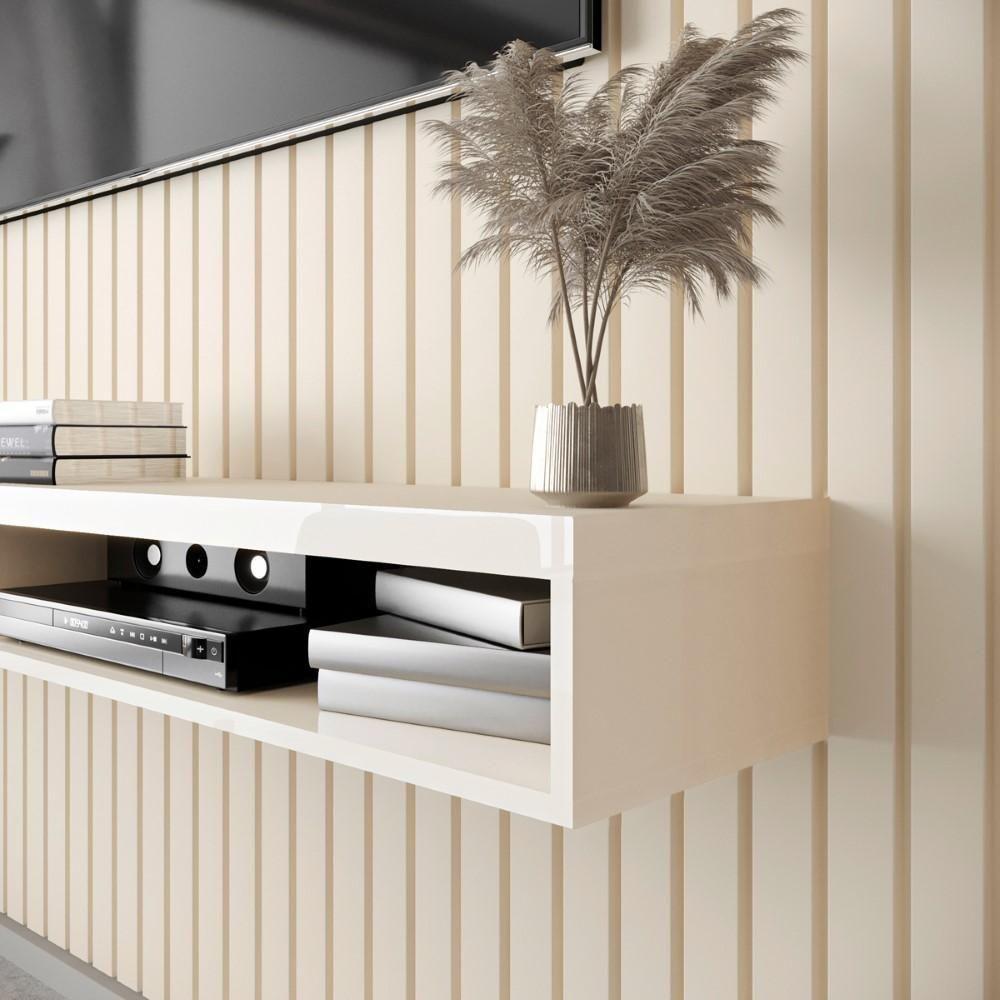 Painel Ripado Para Tv Até 55 Polegadas Intense Com Nicho 139cm Cor:off ...