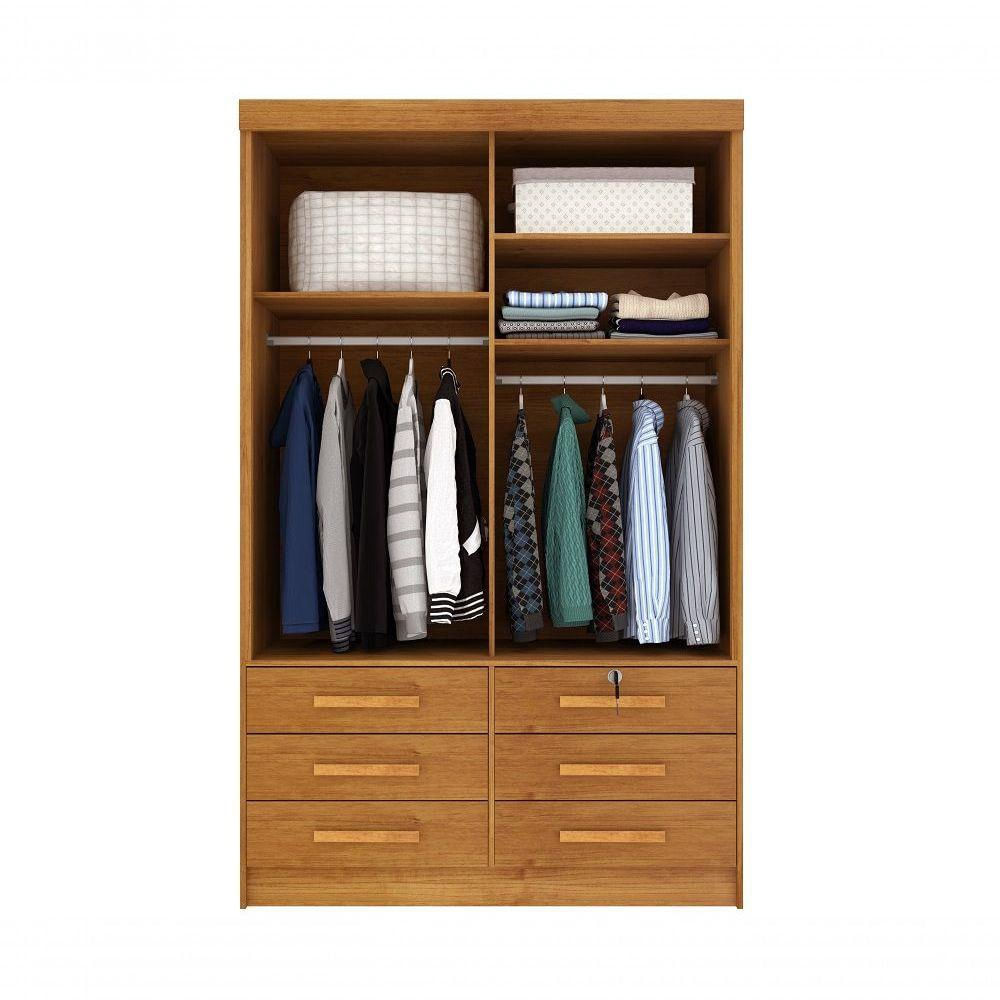 Guarda Roupa Casal Chicago 2 Portas 6 Gavetas S/Espelho Tcil Cinamomo ...