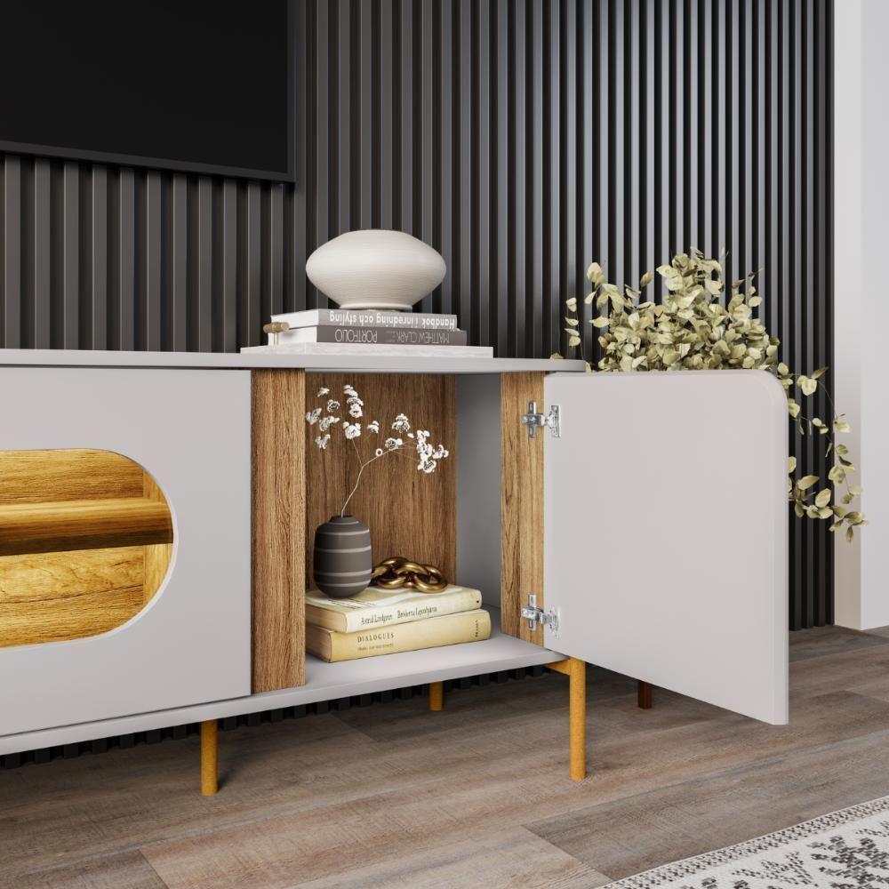 Rack Para Tv 75 Polegadas Navajo Off White Cinamomo