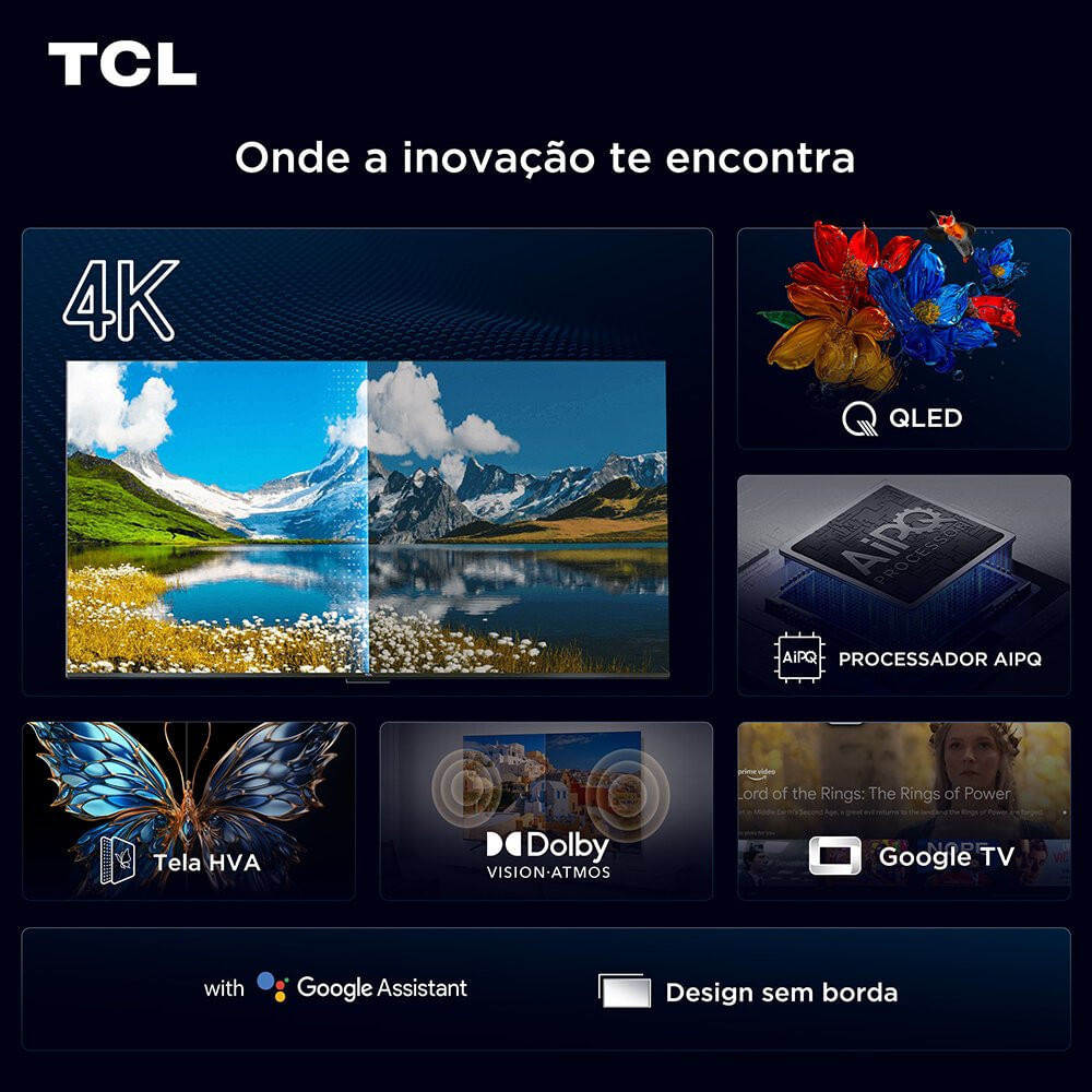 Smart TV TCL 85 Polegadas 4K UHD QLED Google TV - 85P7K