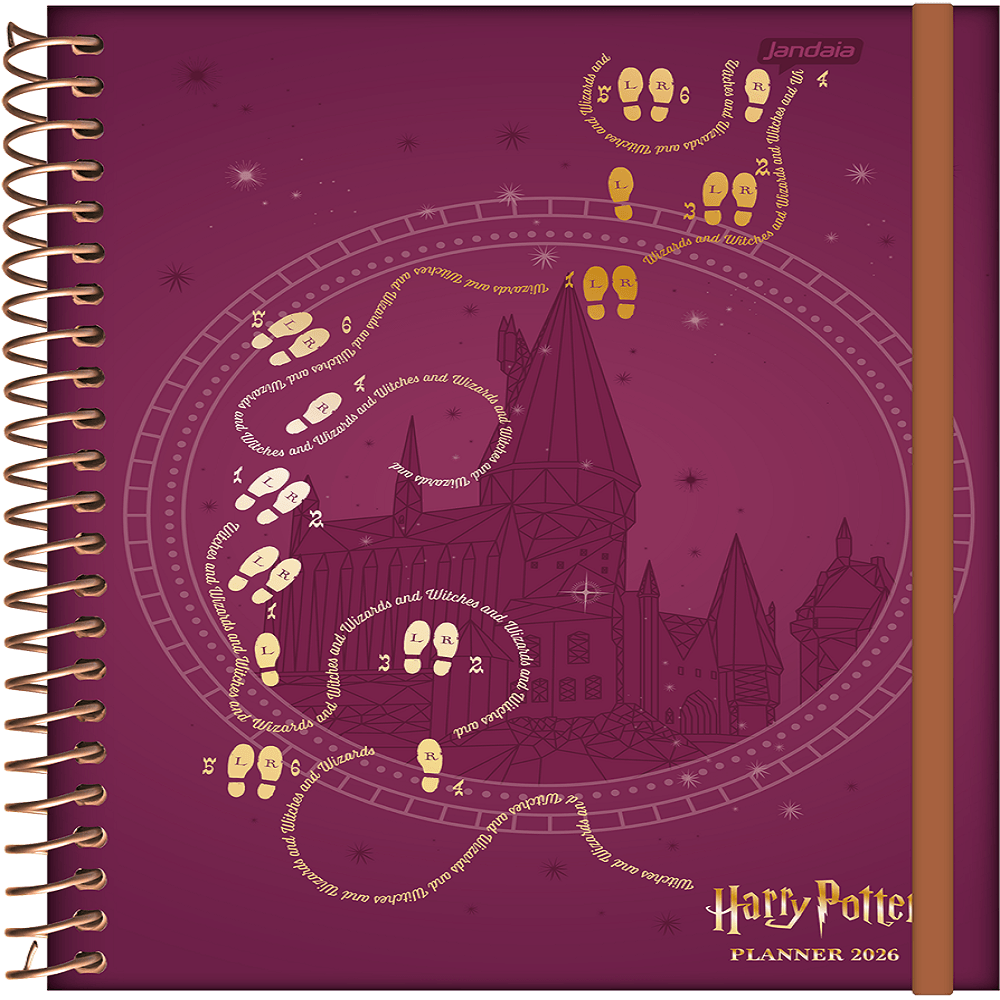 Planner 2026 Jandaia Espiral 17,5x24,2cm Capa Dura 160 Páginas Harry ...