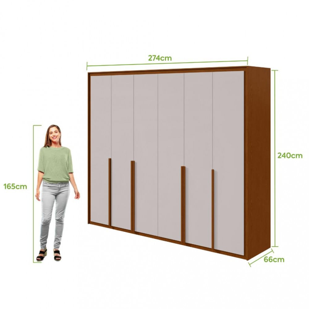 Guarda Roupa Casal 6 Portas 100 MDF Imperatore Lopas