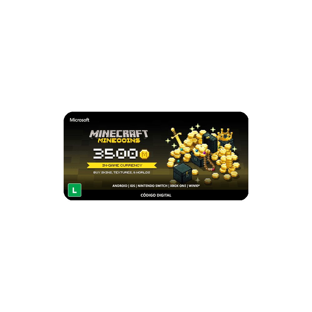 Gift Card Minecraft Minecoins 3500 Coins 77.45 | Americanas