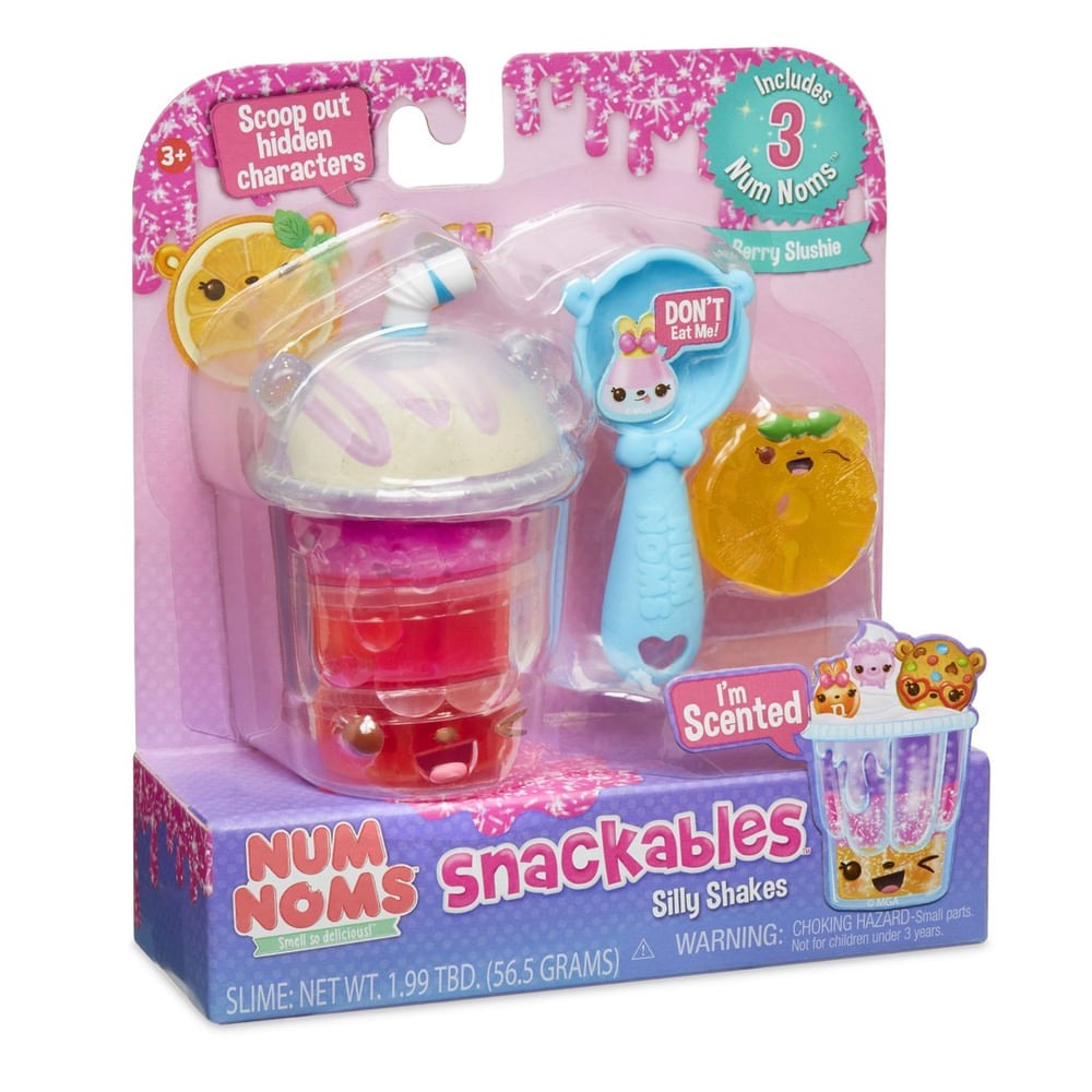 Snackables Silly Shakes Num Noms Berry Slushie com 3 Num Noms em ...