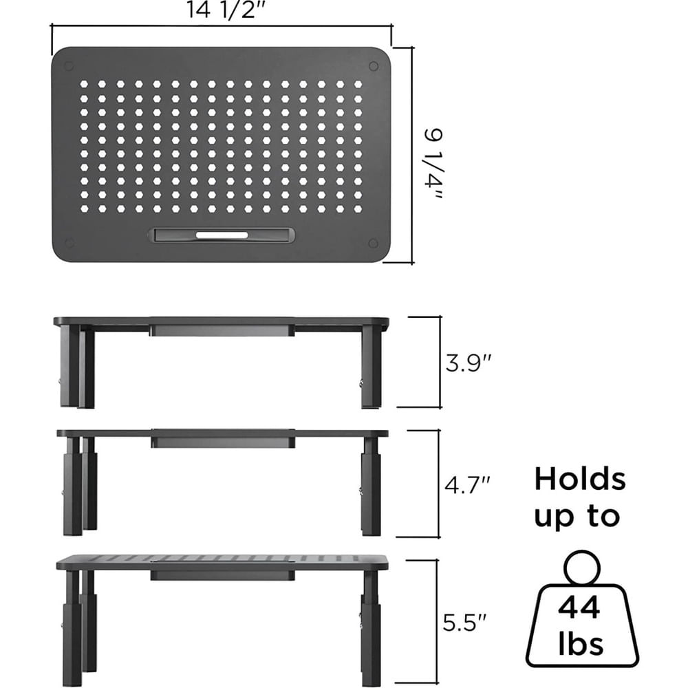 Monitor Stand Riser evoomi em aço HD antiderrapante atualizado em ...
