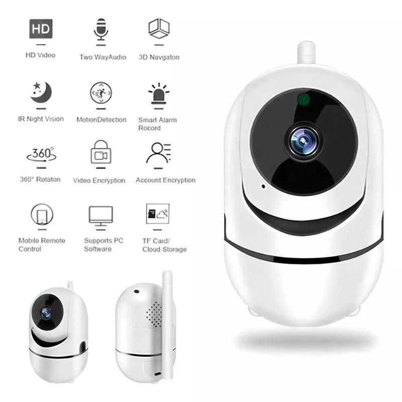 Camera Segurança Ip Interna 360 Graus Antena Wifi Áudio em Promoção ...