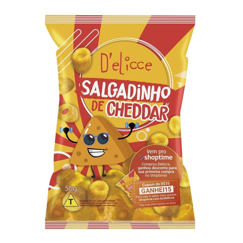 SALGADINHO DE MILHO CHEDDAR 50G DELICCE em Promoção | Ofertas na Americanas
