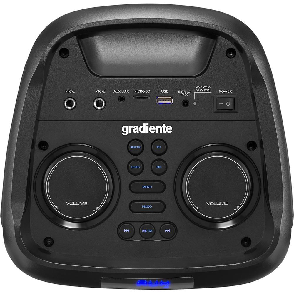Caixa de Som Portátil Gradiente 5,5 400W Bth fm Tws Full Led Preto ...