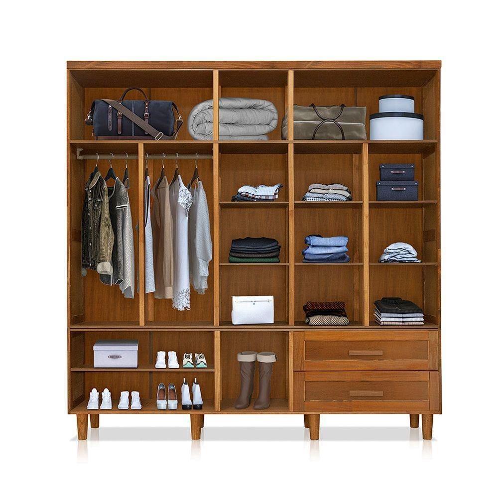 Guarda Roupa Em Madeira Maciça 5 Portas 1 Porta Com Espelho Imperatriz ...