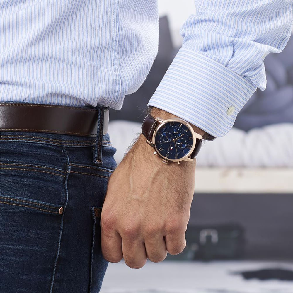 Relógio Tommy Hilfiger Masculino 1791399 Couro Marrom em Promoção ...