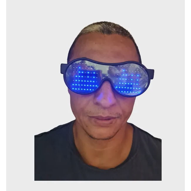 Óculos Dinâmico Led c/ 16 Efeitos p/ Festa, Rave, Balada, Carnaval, Tik ...