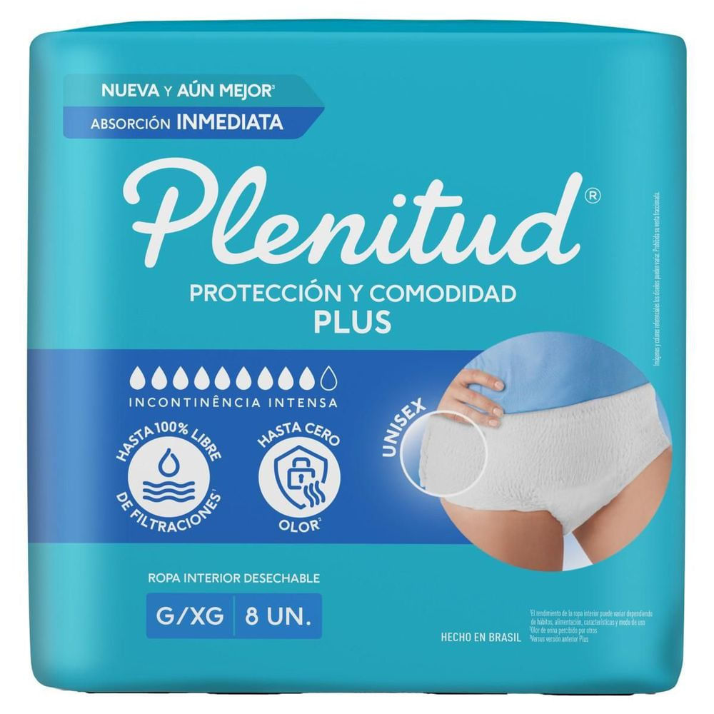 Roupa Íntima Plenitud Plus para Incontinência G/XG-8 Unidades em ...