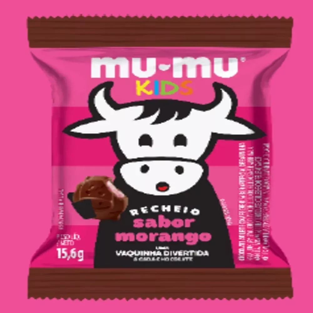 Barra de Chocolate Recheado Mu-Mu Kids Morango 15,6g Neugebauer em ...