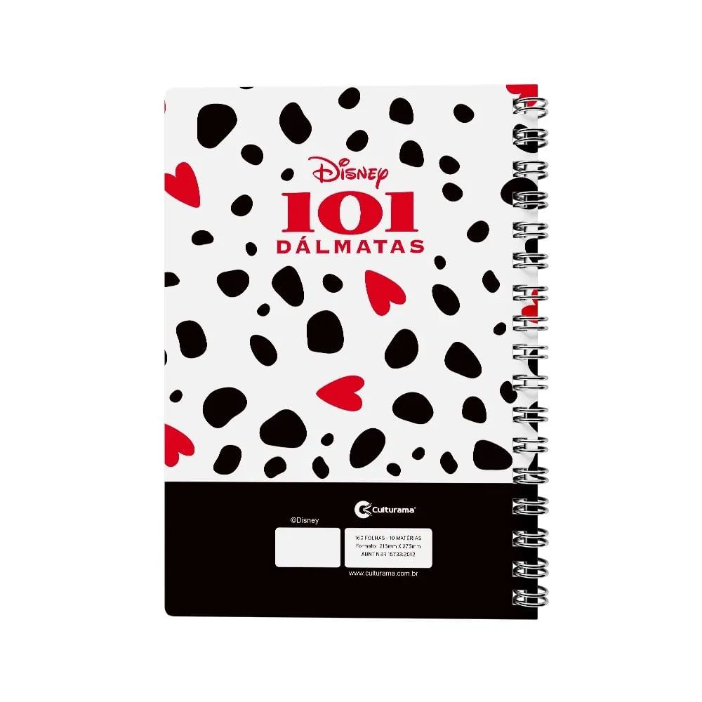 Caderno Universitário Capa Dura 10 Matérias 160 Folhas Disney 101 ...
