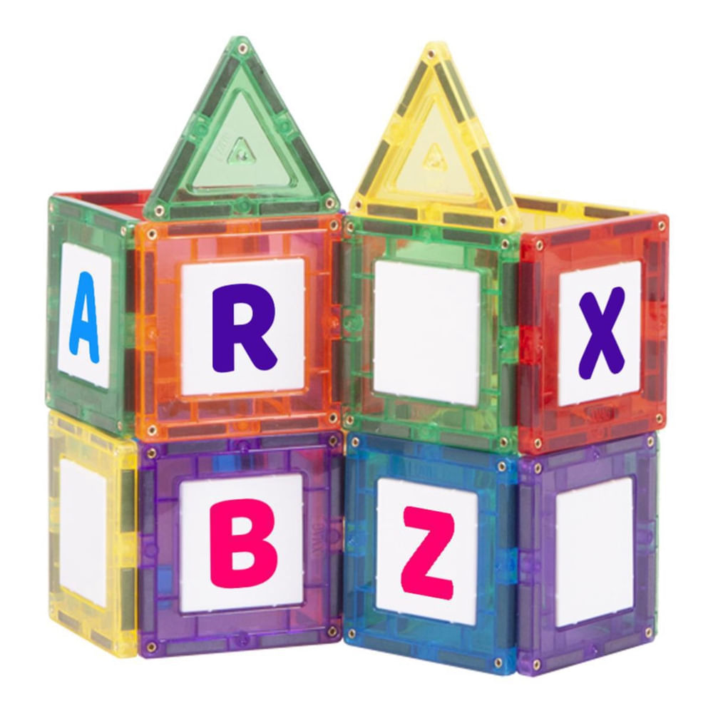 Brinquedo Blocos Magnéticos Para Montar Magforma 40 + Letras em ...