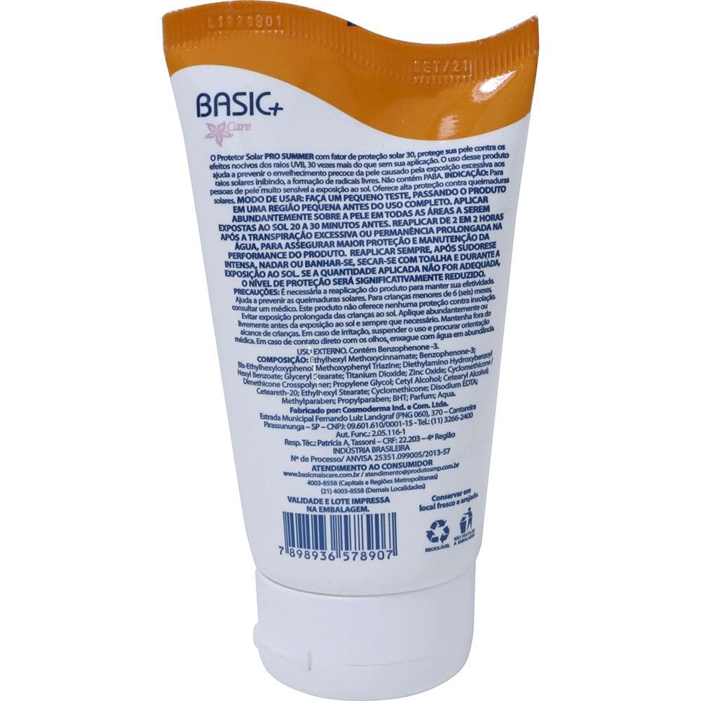 Protetor Solar Pro Summer FPS 30 Basic Care - 100ml em Promoção ...