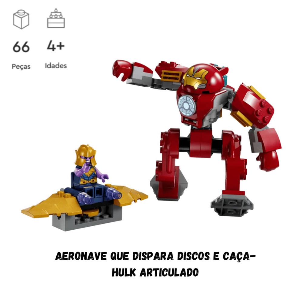 Lego Marvel Caça-Hulk do Homem de Ferro vs Thanos 76263 em Promoção ...