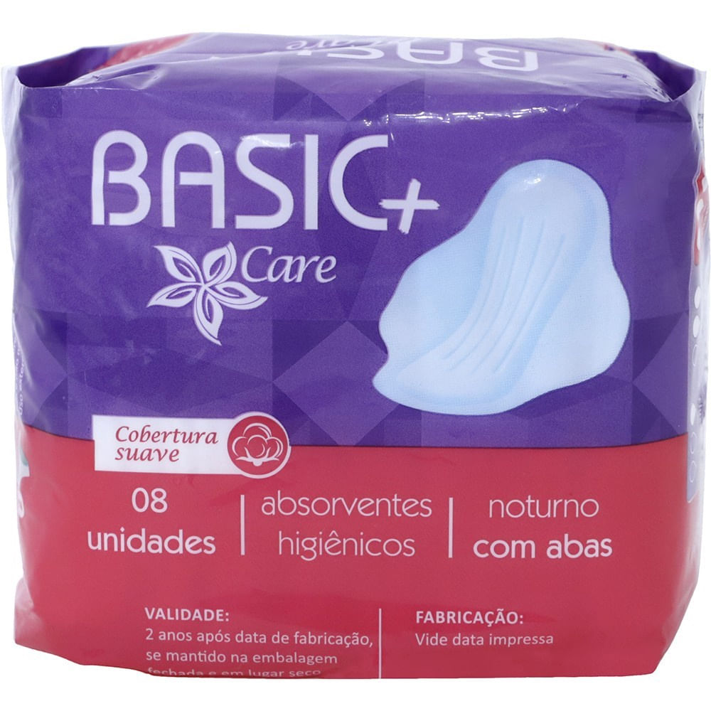 Absorvente basic + care Noturno com Abas - 8 unidades em Promoção ...