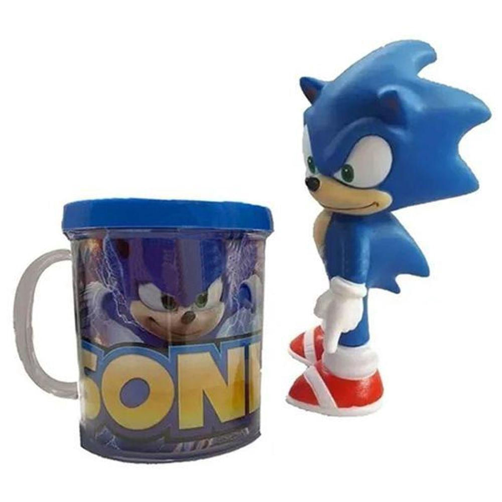 Kit Boneco Sonic Azul Articulado 15Cm + Caneca 350Ml Nº14 em Promoção ...