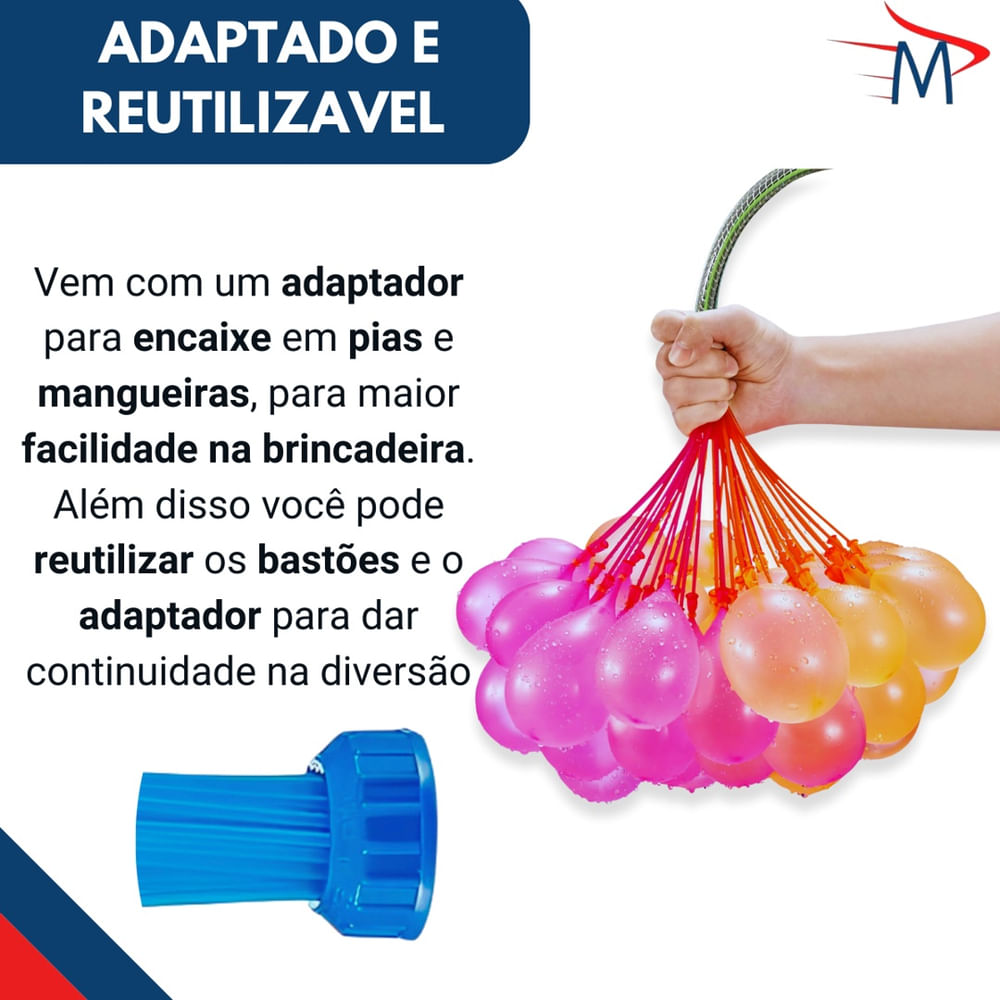 Kit Balões de Água guerra de bexiga C/Pacote Bexigas Estrela em ...