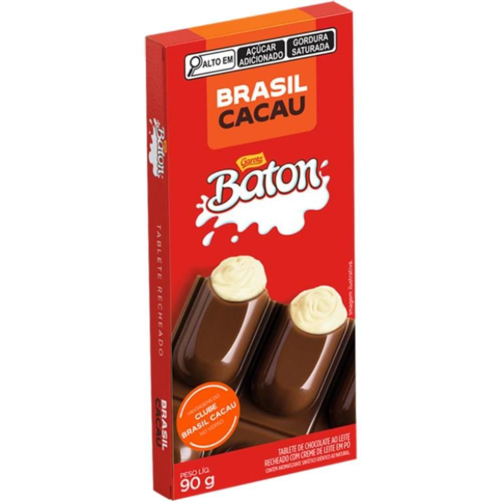 Barra de Chocolate ao Leite Recheado Baton Brasil Cacau