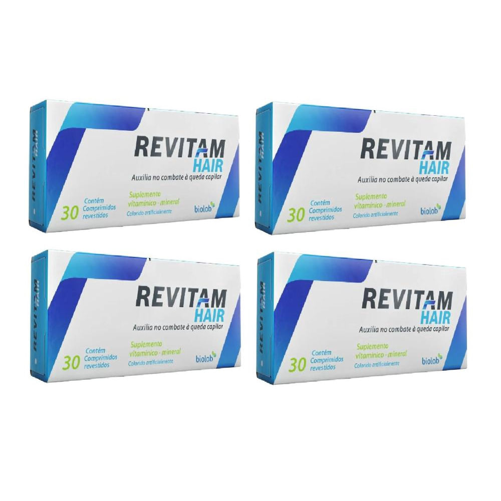 Revitam Hair Com 4 Caixas De 30 Comprimidos Revestidos Cada em Promoção ...