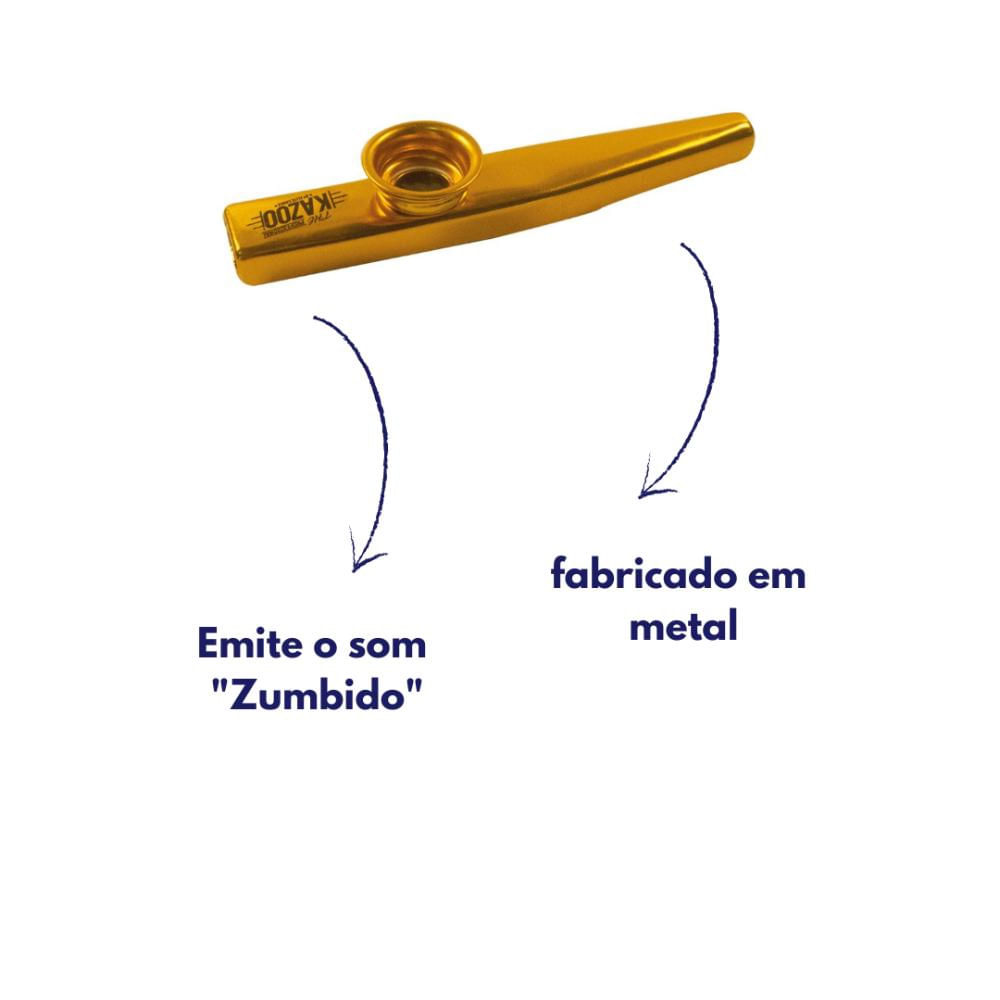 Kazoo infantil Instrumento musical Metaliclico Dourado Turbinho em ...
