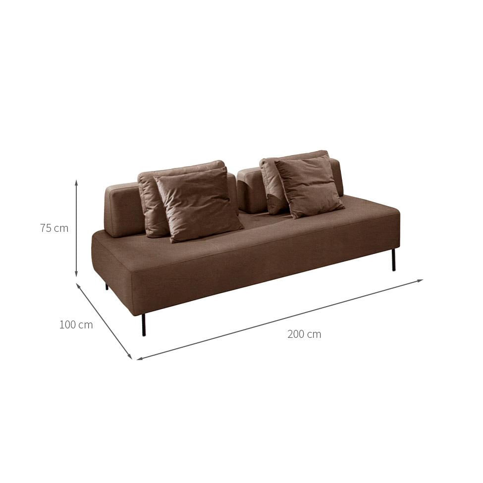 Sofá 2 Lugares e 2 Encostos Modular Da Vinci Poliéster Caqui em ...