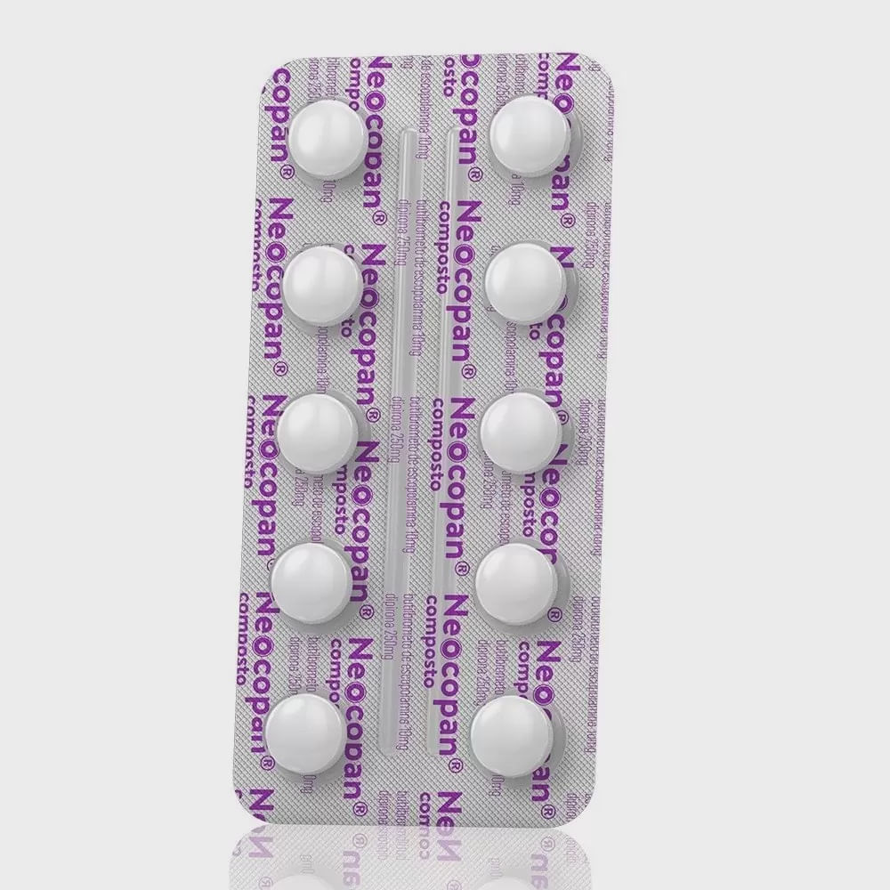 Neocopan composto 10mg + 250mg, caixa com 20 comprimidos revestidos em ...