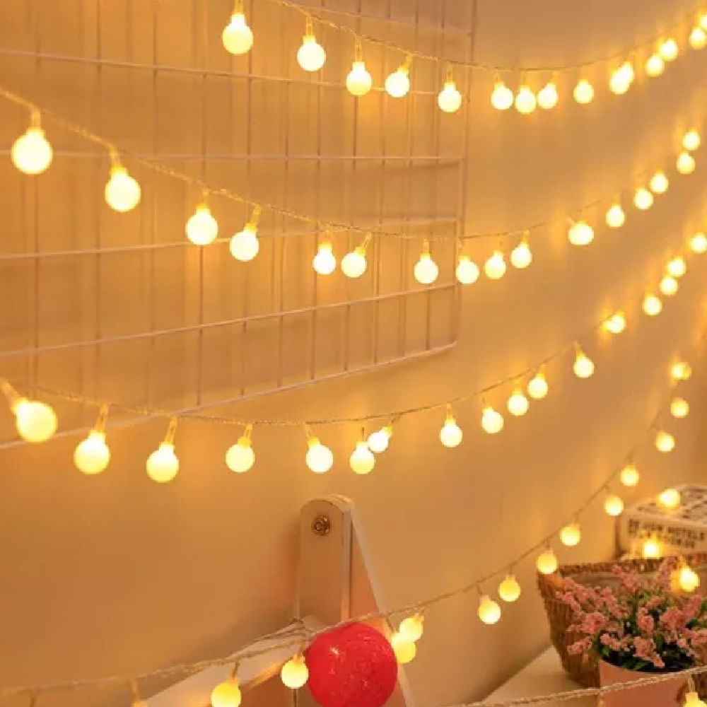 Fio Cordão Luminoso Bolinhas LED 10 Luzes Fio Fada 3m em Promoção ...