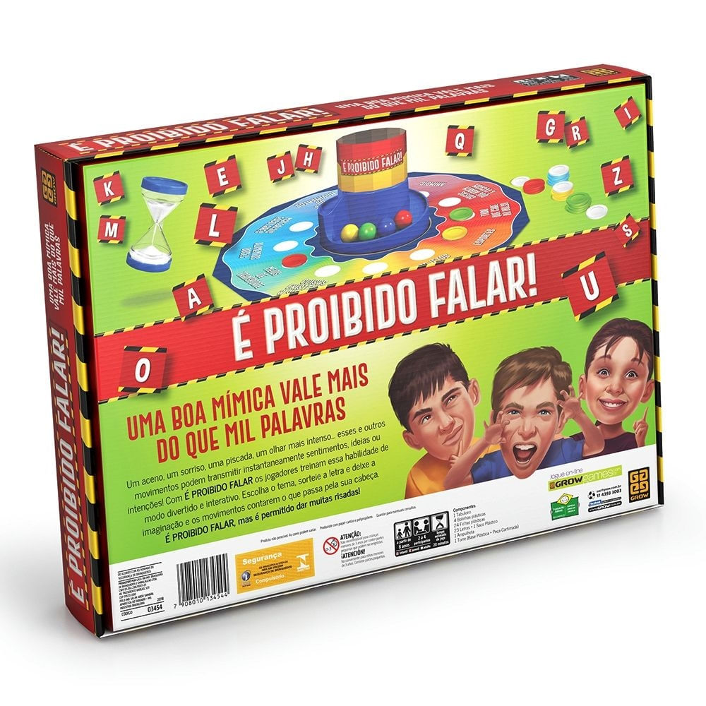Jogo Infantil É Proibido Falar - Grow em Promoção | Ofertas na Americanas