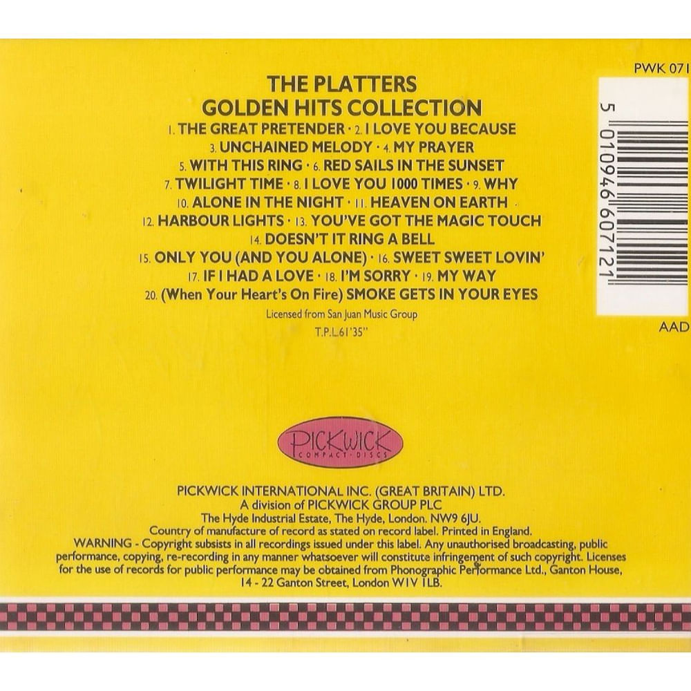 Cd - The Platters - Golden Hits Collection em Promoção | Ofertas na ...
