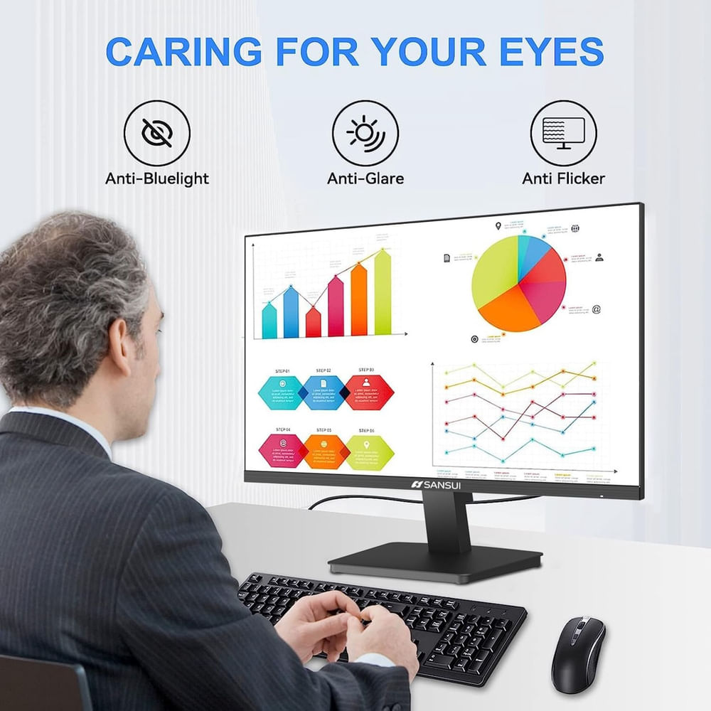 Monitor: painel ips sansui de 22 polegadas, 1080p, fhd, 75 Hz, hdmi ...