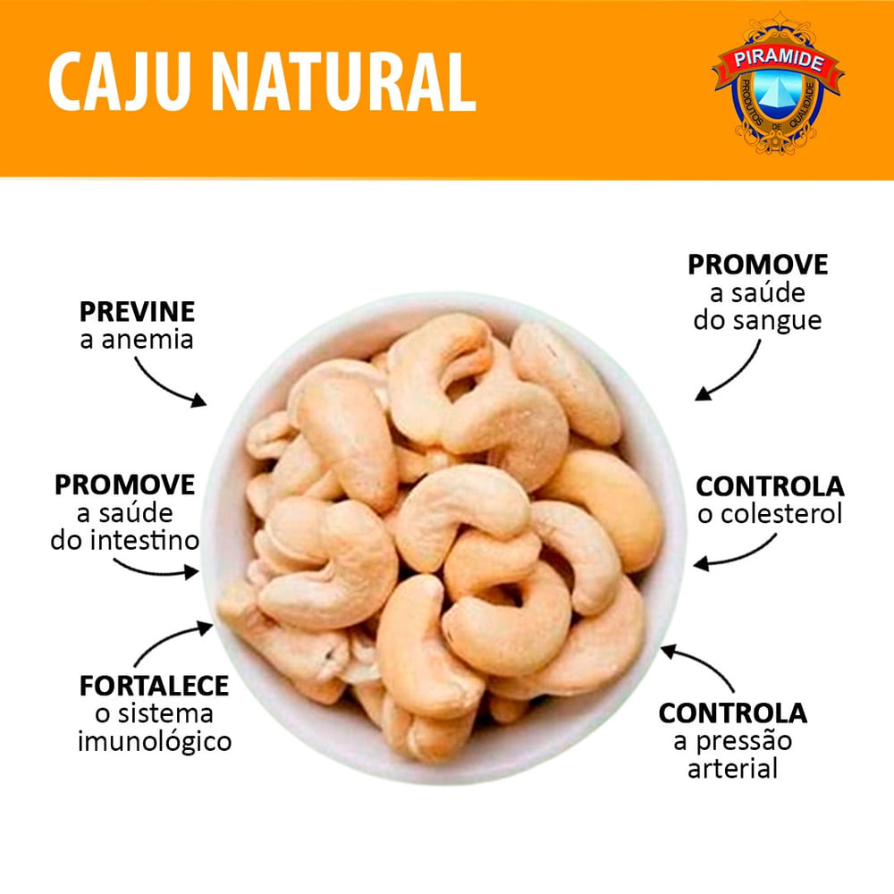 Castanha de Caju Natural 100% puro 250gPirâmide - Qualidade Premium em ...