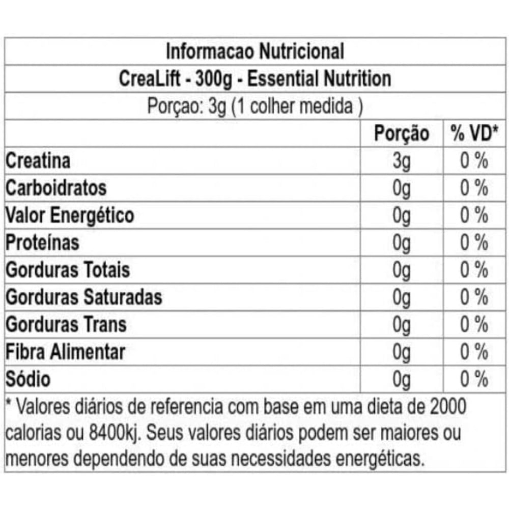 Kit 3 CreaLift Creapure Essential Nutrition Creatina 300g em Promoção ...