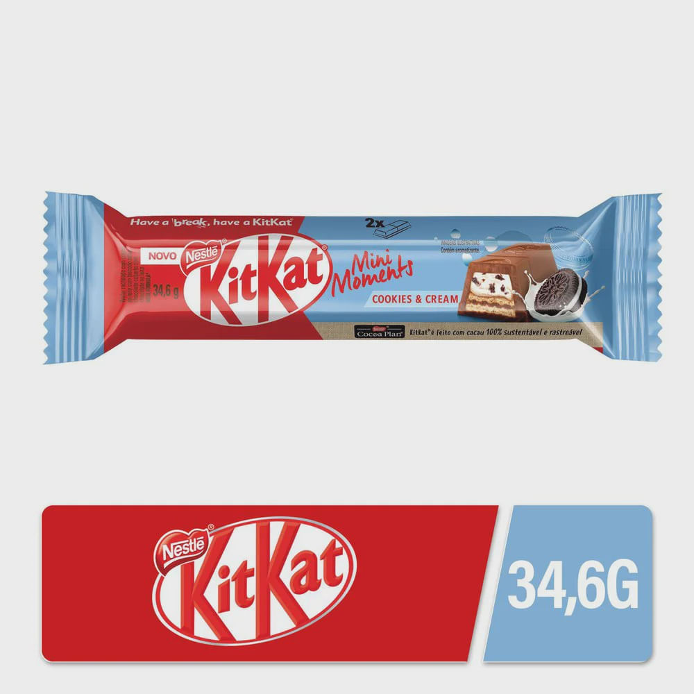 Chocolate nestlé kit kat mini moments cookies & cream 34,6G em Promoção ...