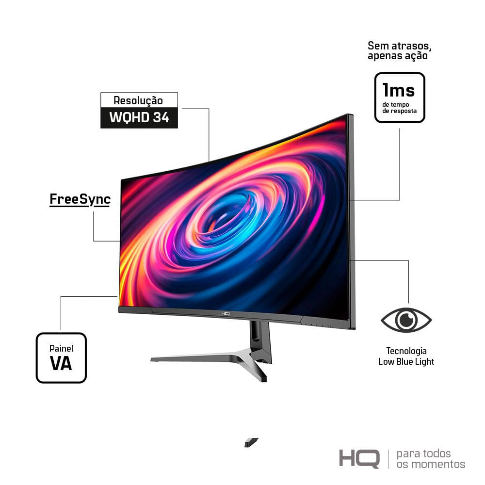Monitor Gamer 34 Curvo 1ms, 165Hz, UltraWide (qhd) - 3440x1440 amd ...