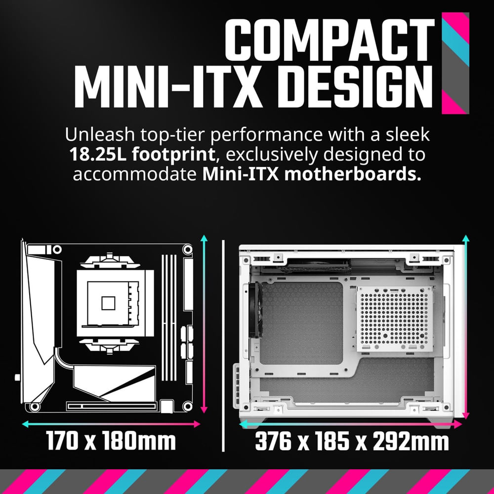 Estojo para pc Cooler Master NR200 branco Mini-ITX, gpu de 330 mm em ...