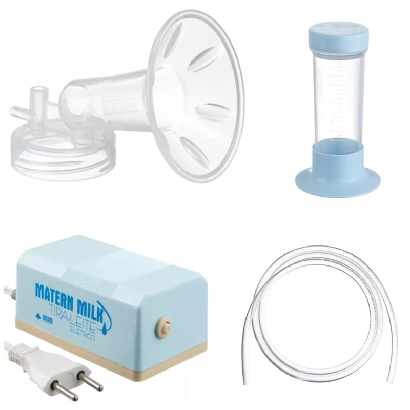 Bomba Tira Leite Elétrico Matern Milk + 5 Copos Retira Leite em ...