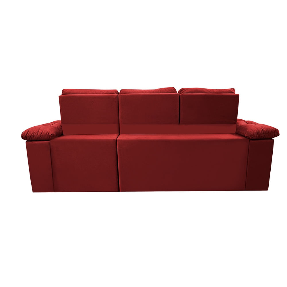 Sofa Itália 2,40 Mts Retrátil e Reclinavel Tecido Suede Vermelho - Cama ...