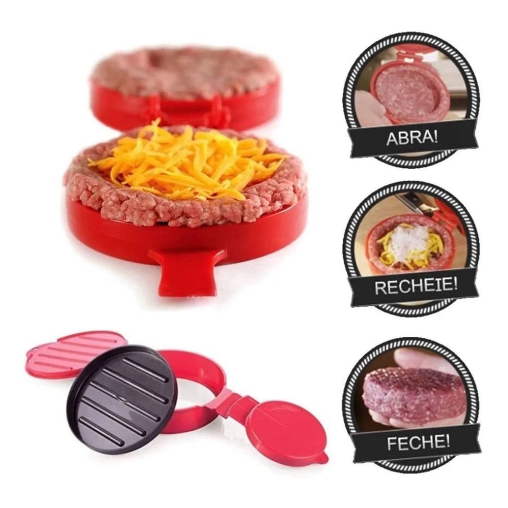 Kit com 2 Formas de Hambúrguer Artesanal Faz Hambúrguer de 150g e 250g ...