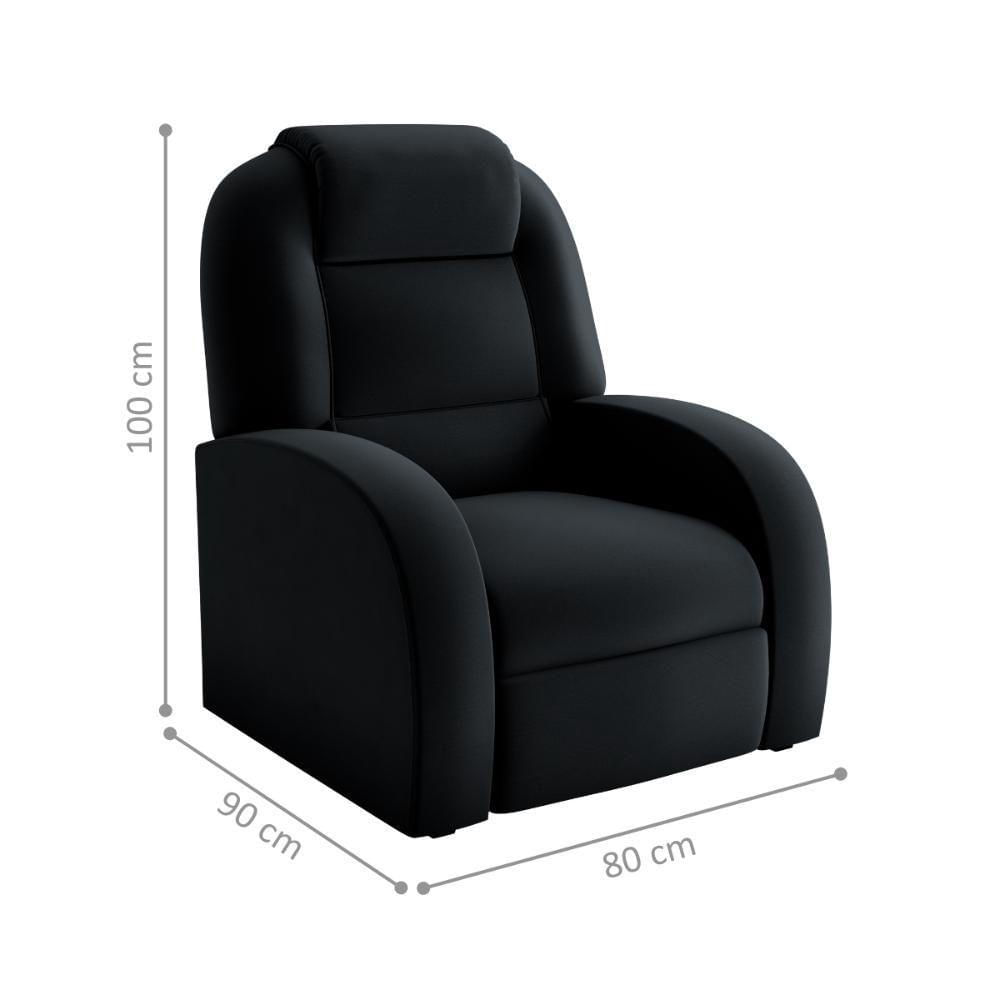 Poltrona Para Sala Reclinável Larry Veludo Preto em Promoção | Ofertas ...