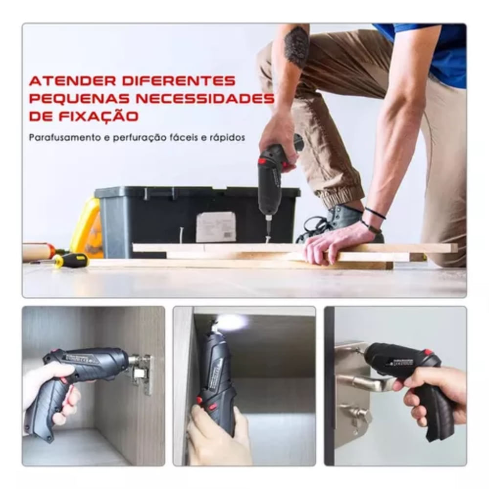 Mini Parafusadeira Elétrica 47 Peças + Kit 3 Alicates. em Promoção ...