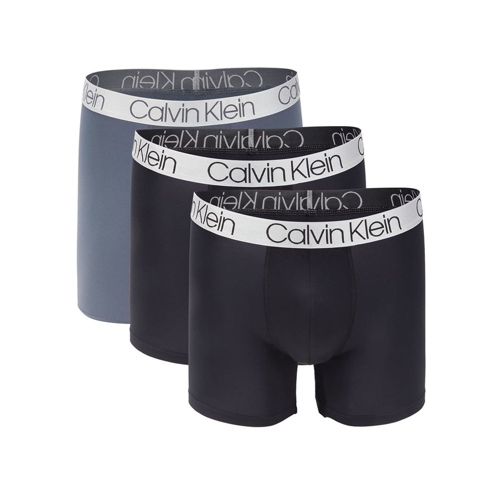 Cuecas boxer de microfibra Calvin Klein para homens, pacote com 3 em ...