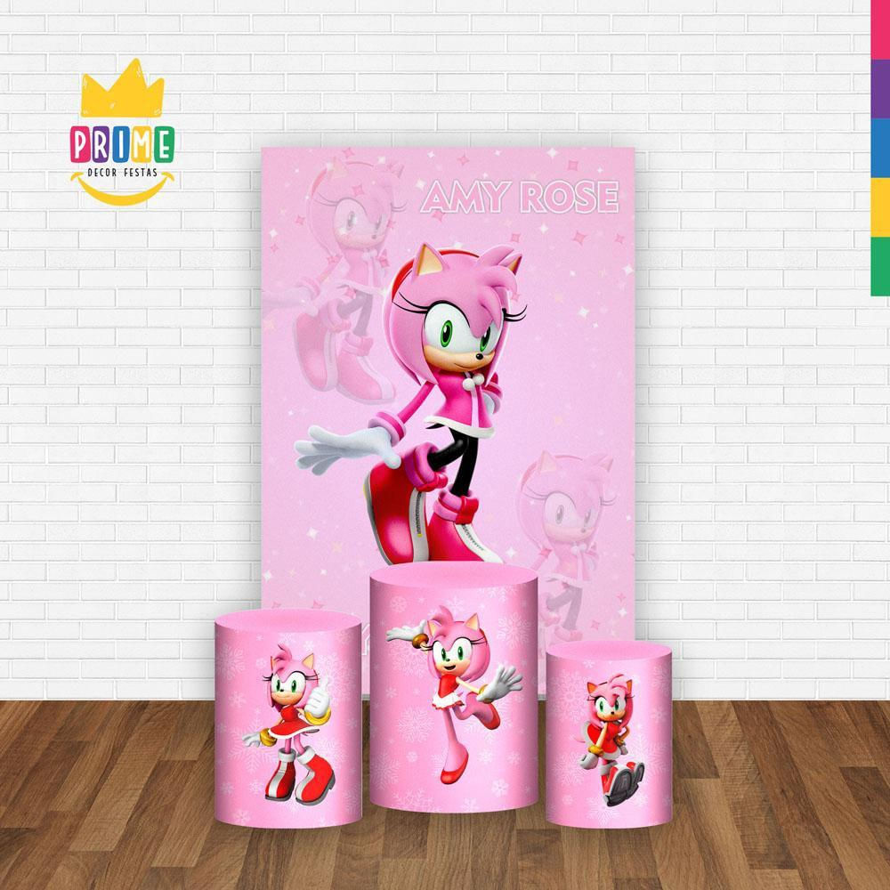 Kit Casado Sonic Amy Rose Trio Capa Cilindro Retangular em Promoção ...