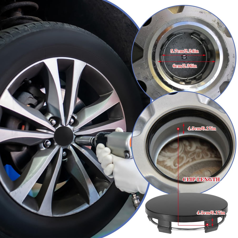 Hub Caps aozuo 60 mm Wheel Center Rim Hub para a maioria dos carros ...