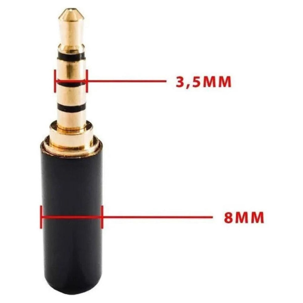 Plug P3 Conector Metal Preto E Dourado Profissional Dreamer em Promoção ...