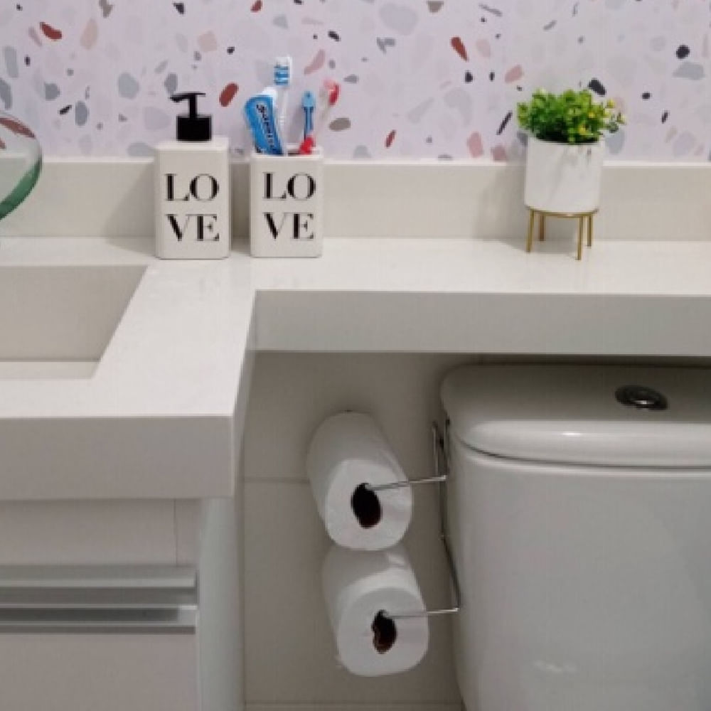 Suporte Duplo Porta Papel Higienico Caixa Acoplada Privada em Promoção ...