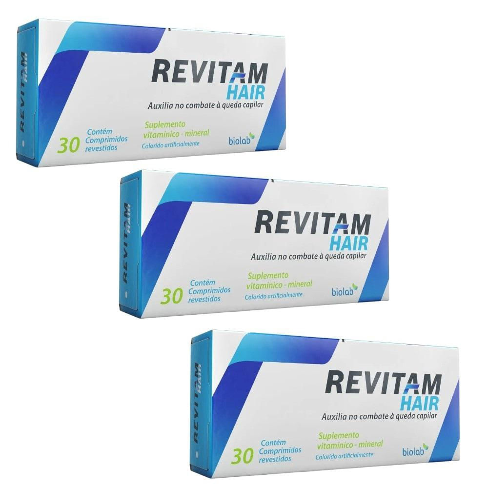 Revitam Hair Com 3 Caixas De 30 Comprimidos Revestidos Cada em Promoção ...